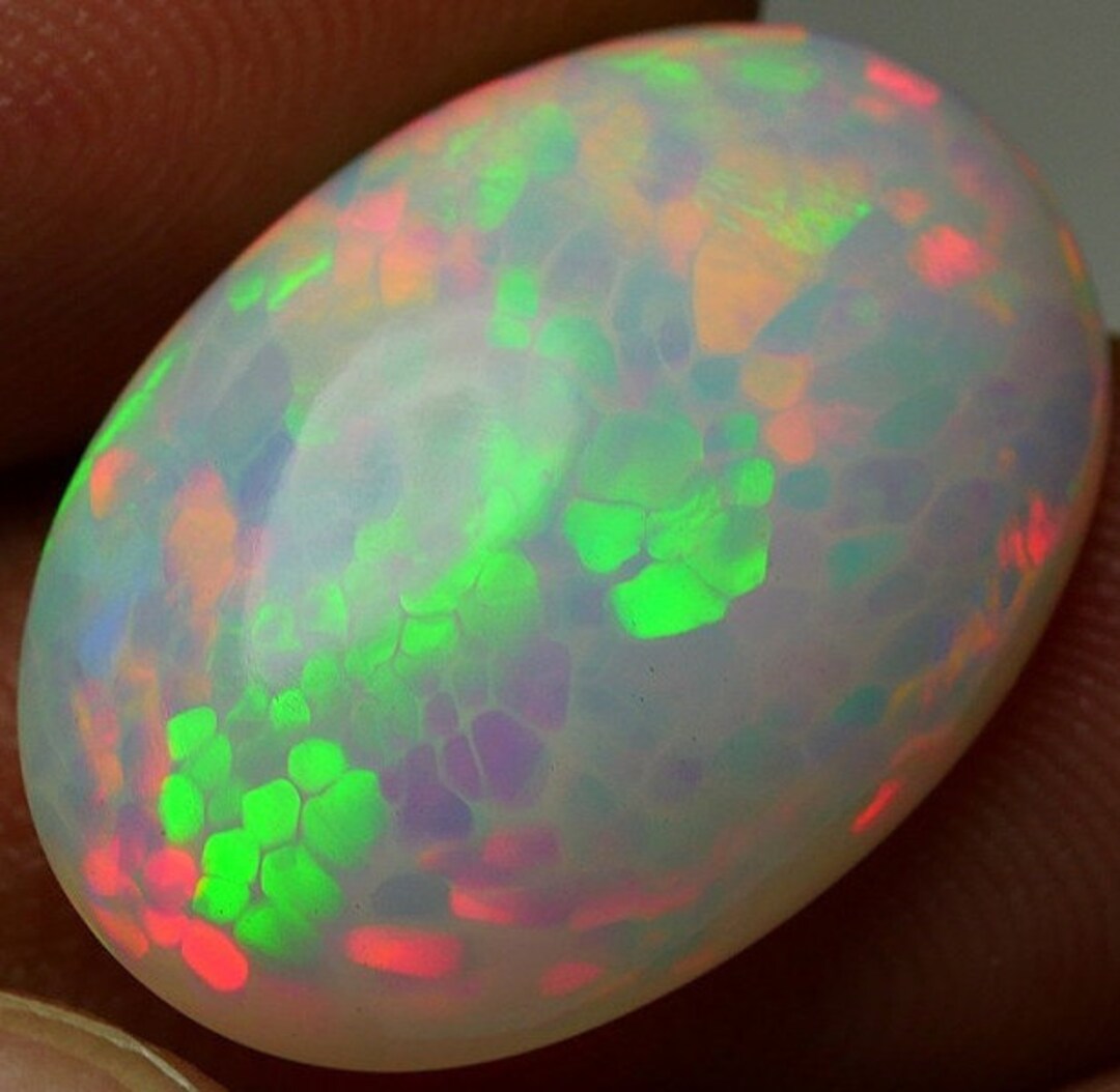 8ct Welo Opal: Honeycomb Pattern, Full Fire (20x14x7mm) - Etsy