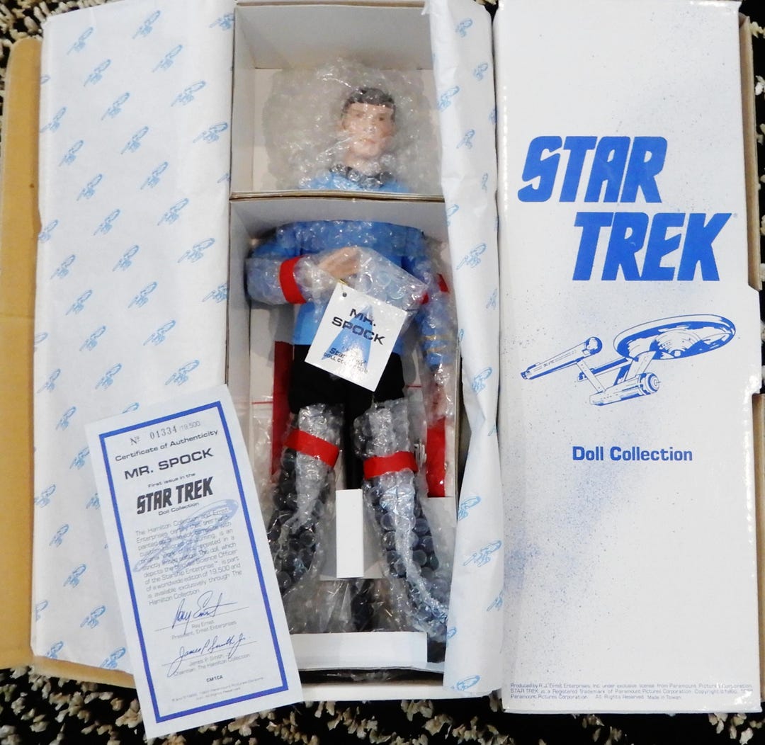 Rare Vintage Star Trek Spock Porcelain Doll: Hamilton LTD, COA ...