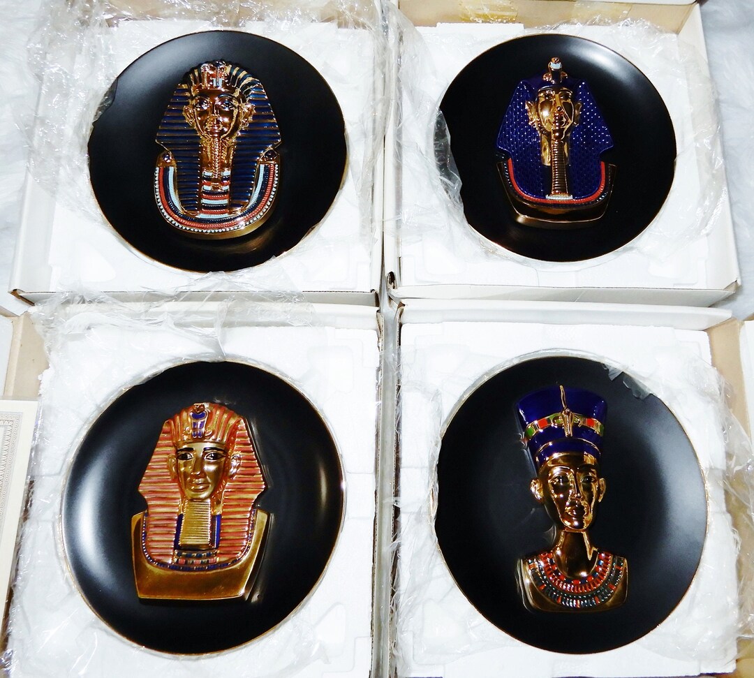 Bradex Porcelain Collector Plates: Egyptian Pharaohs, 22K Gold, Coas - Etsy