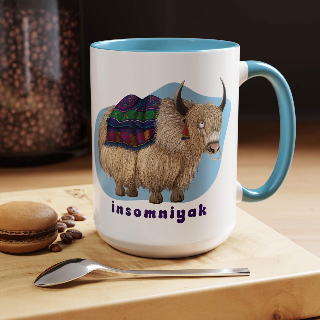 Whimsical Yak Coffee Mug - Funny Animal Mug, Cute Gift for Coffee ...