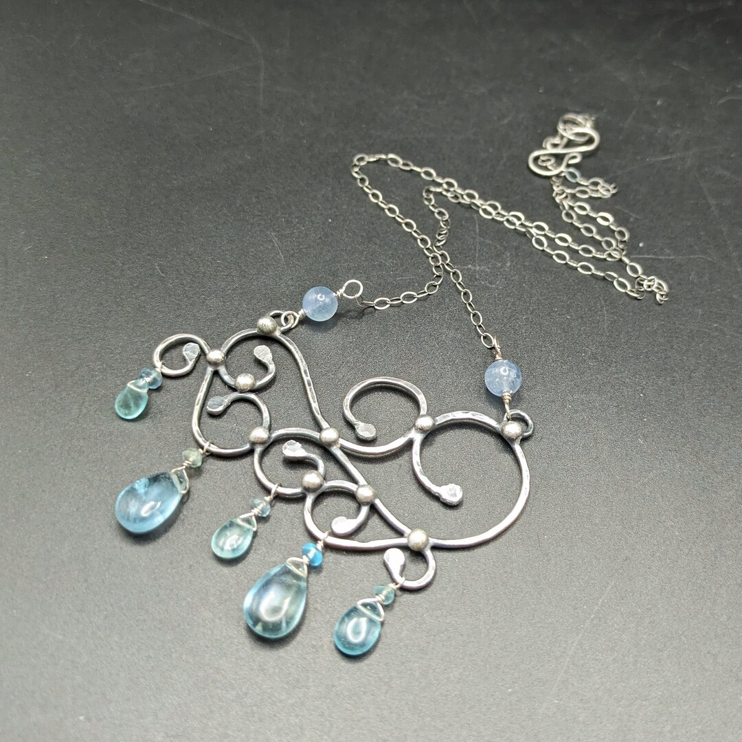 Sterling Silver Vine Necklace - One of A Kind Oxidized & Hammered 925 ...