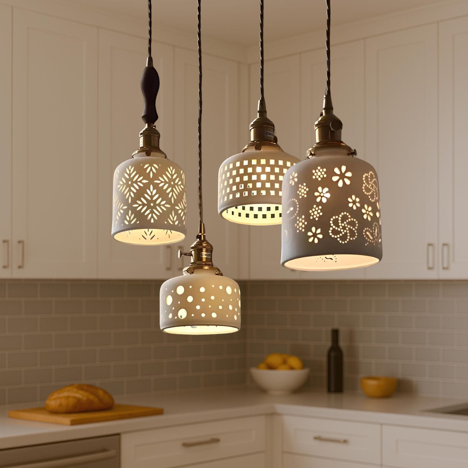 Ceramic Pendant Light Fixture | White Hanging Ceiling | White Ceramic ...
