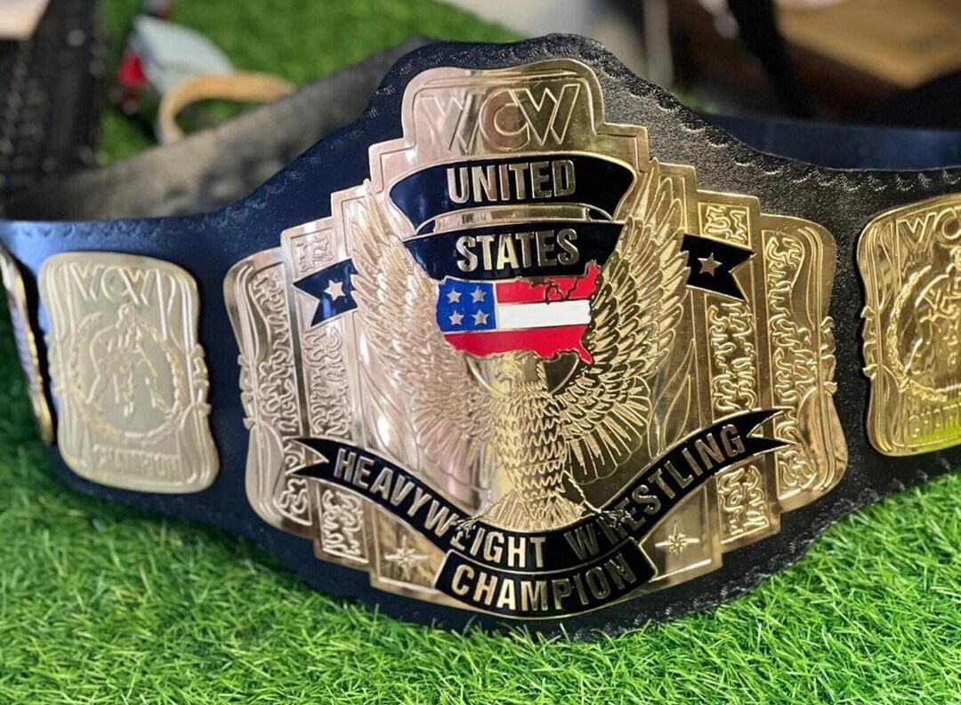 WCW United States Championship Replica Belt: Brass Plates, Real Leather ...