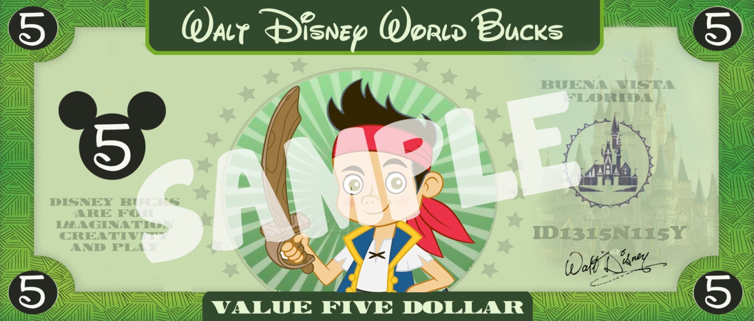 Disney Bucks Personalized Diy Disney Dollars Mickey Dollars | Etsy