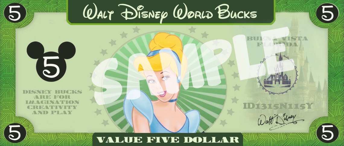 Disney Bucks Personalized Diy Disney Dollars Mickey Dollars | Etsy
