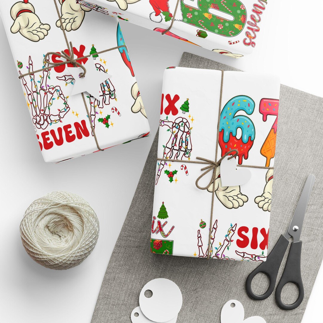 Gen Alpha 67 Meme Wrapping Paper Christmas, Funny Gift Wrap for ...