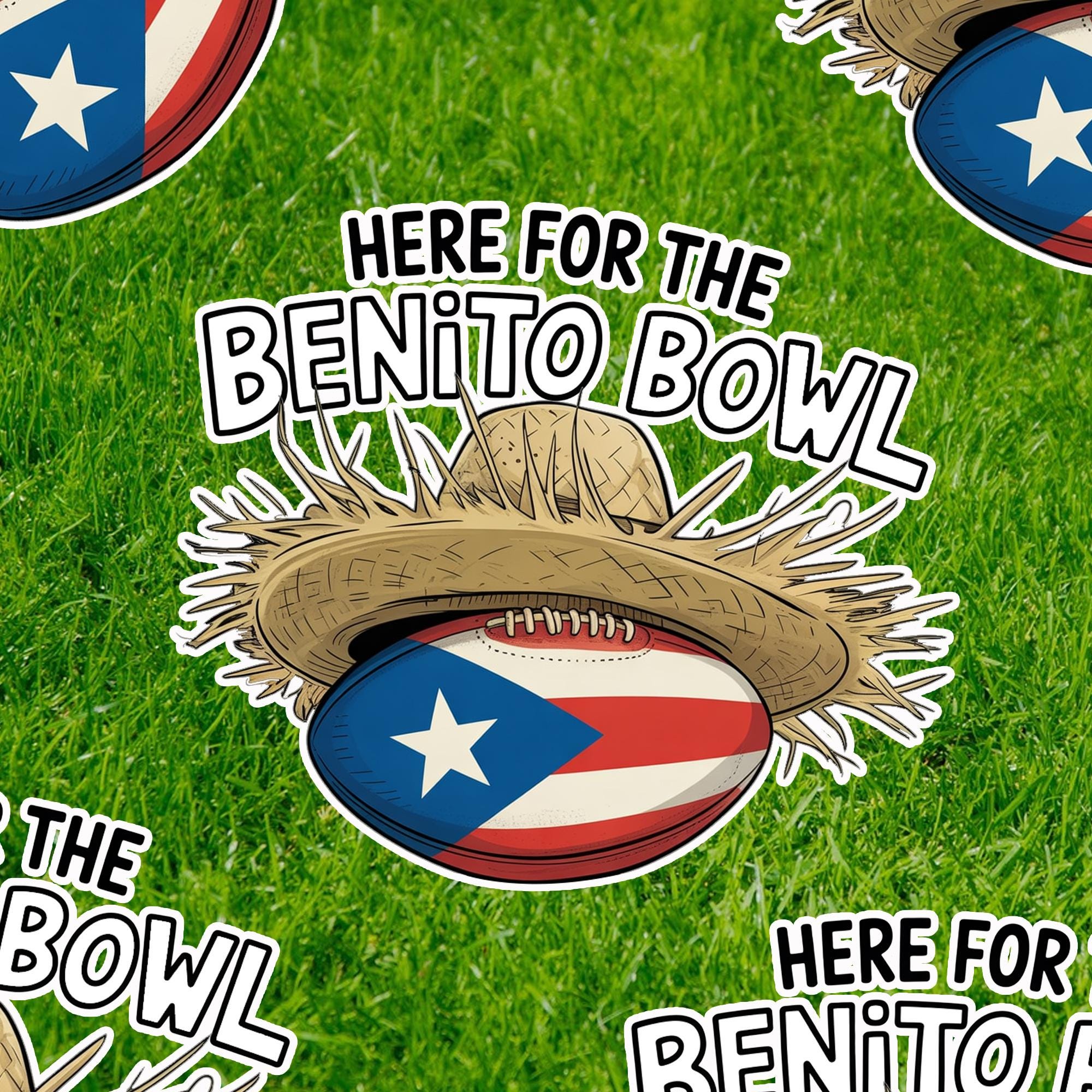 Here for the Benito Bowl Sticker, Puerto Rico Football Sticker, Bunny ...