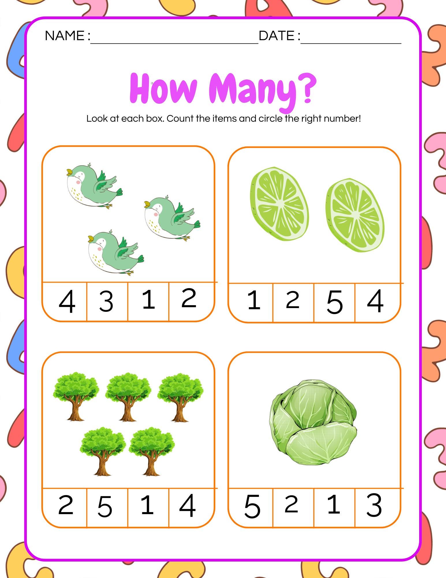 Numbers 1-10 Preschool Worksheet | Printable Counting Activity for Kids ...