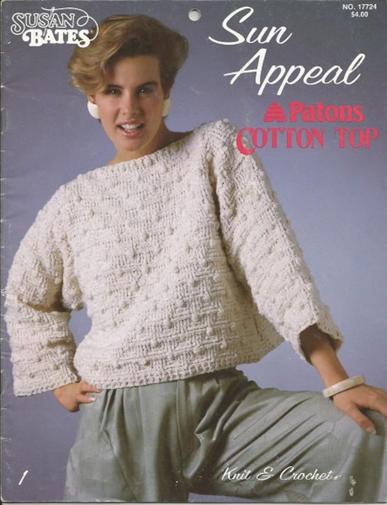 Vintage Susan Bates for Patons sun Appeal Cotton Top Knit and Crochet ...