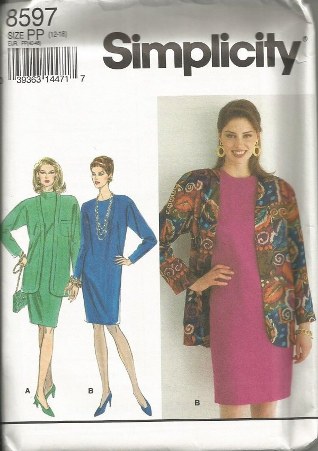Simplicity 8597 Dress and Jacket Pattern 12-18 - Etsy