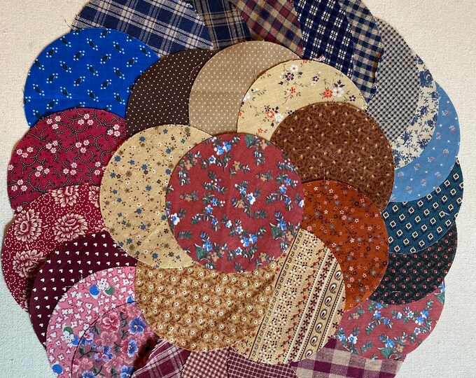 Vintage Calico and Plaid Pre-cut Fabric Circles 30 4 Circles Set 2 - Etsy
