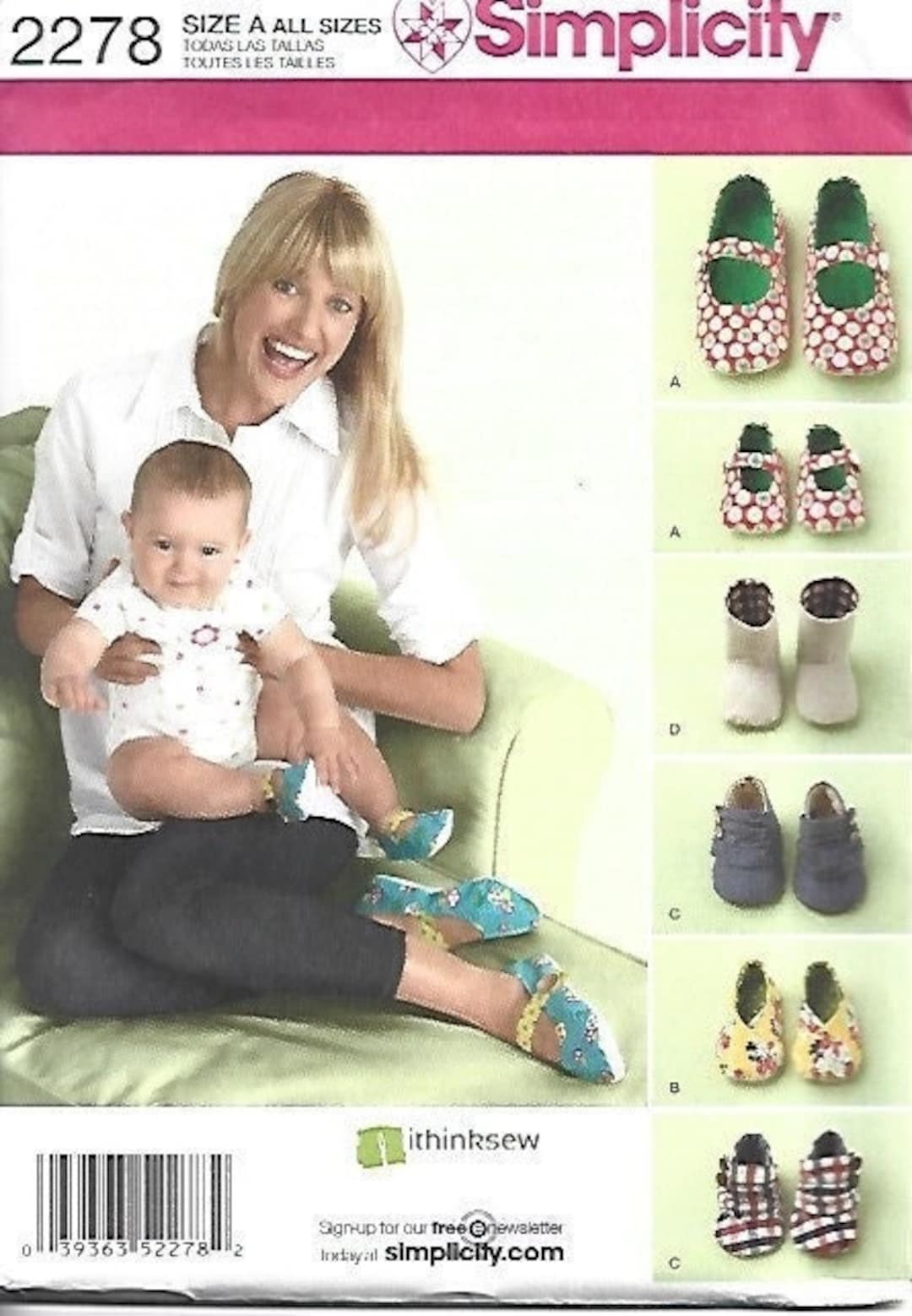Simplicity #2278 Misses and Baby Shoe Pattern. (all Sizes) - Etsy