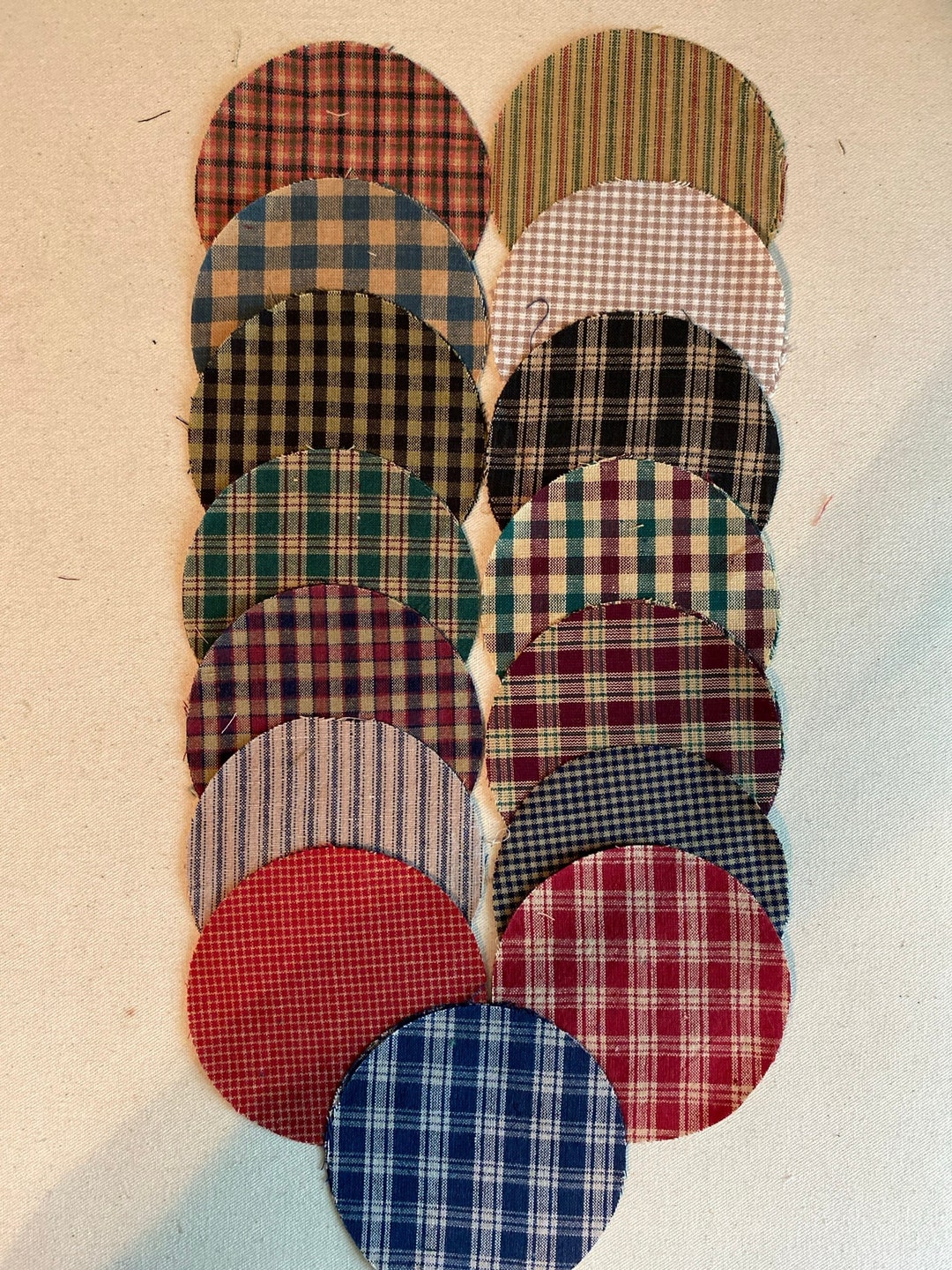 Homespun Pre-cut Fabric Circles (30) 4" Circles (variety of Colors) Set ...