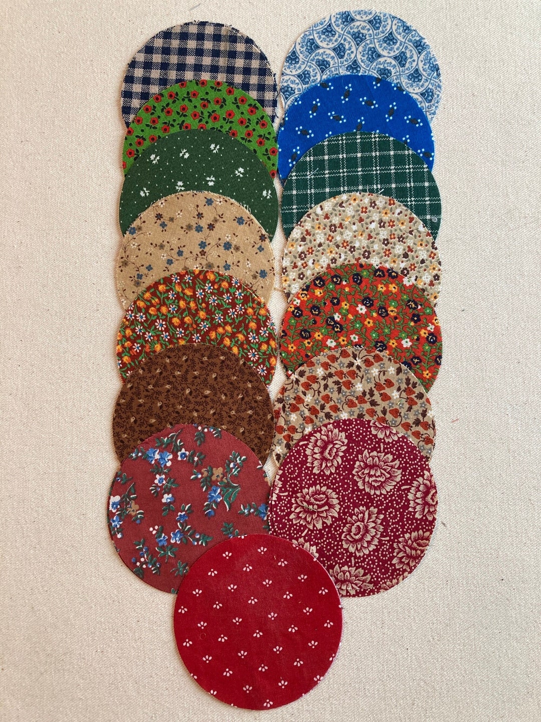 Vintage Calico Fabric Yo-yo Pre-cut Circles 3" (30 Circles) Set #1 - Etsy
