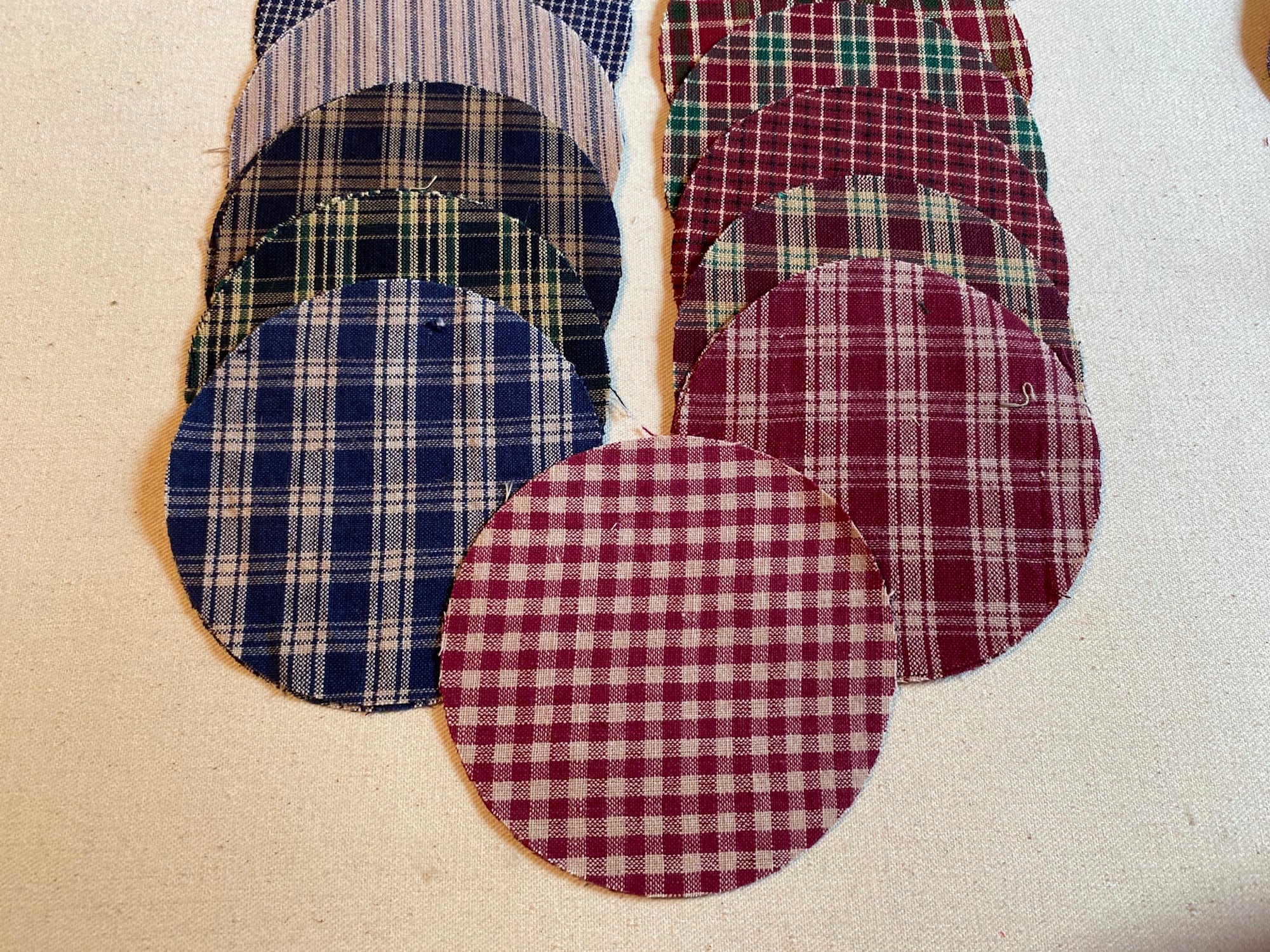 Homespun Pre-cut Fabric Circles 30 4 Circles Set 1 - Etsy