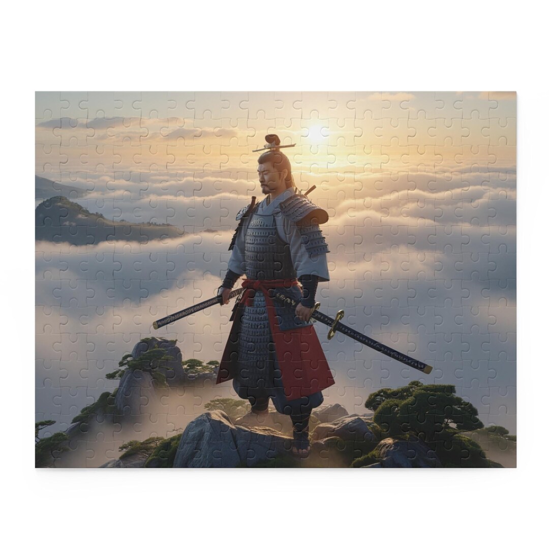 Samurai and Sea of Clouds Jigsaw Puzzle - Japanese Zen Art Tranquil ...
