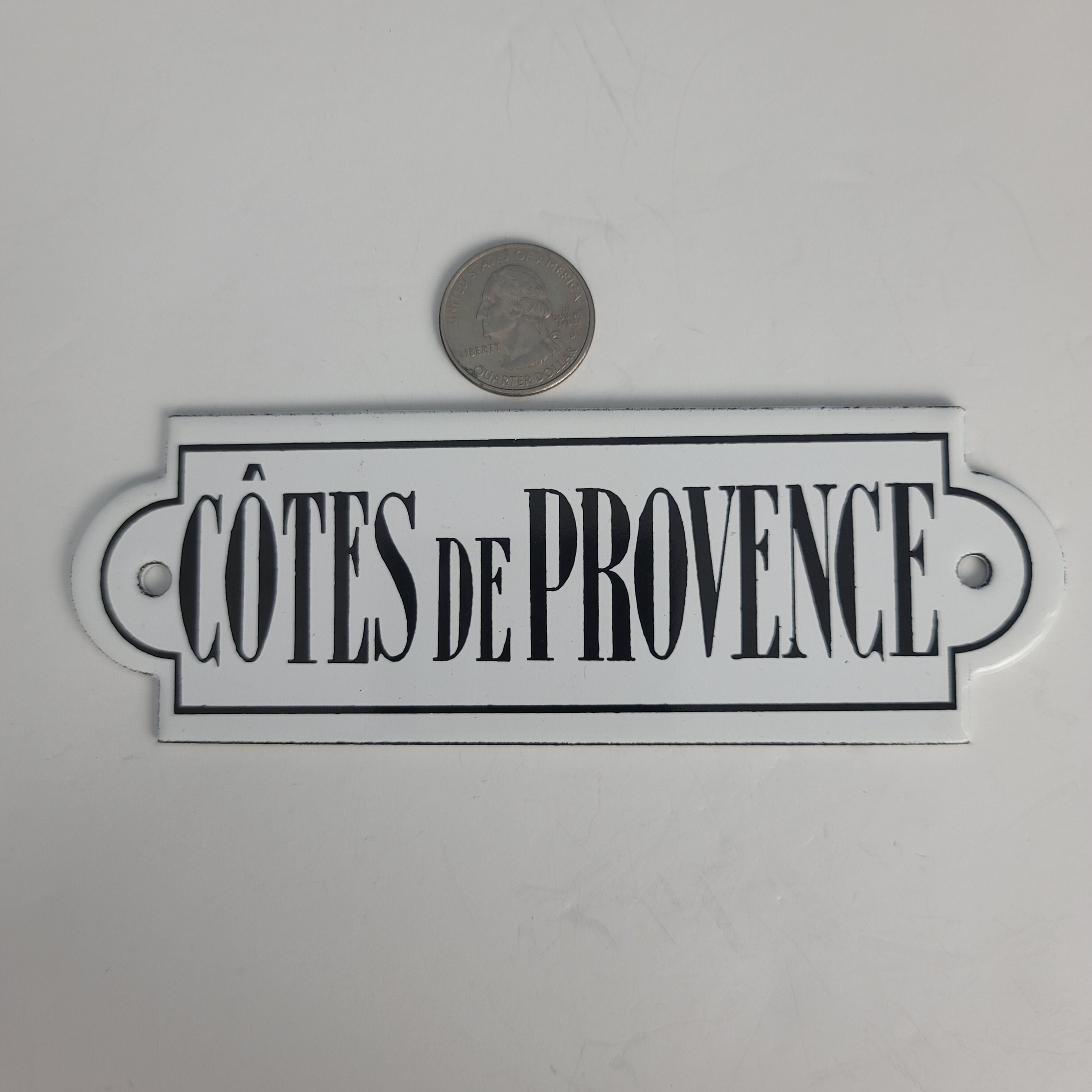 Dmjfc French Cotes De Provence Sign Vintage Black & White Enamel Plaque ...