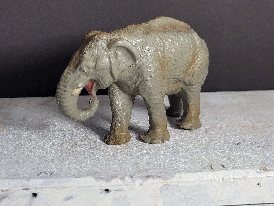 Dnjfc Vintage Elephant Figurine Elastolin Lineol Composition Made in ...