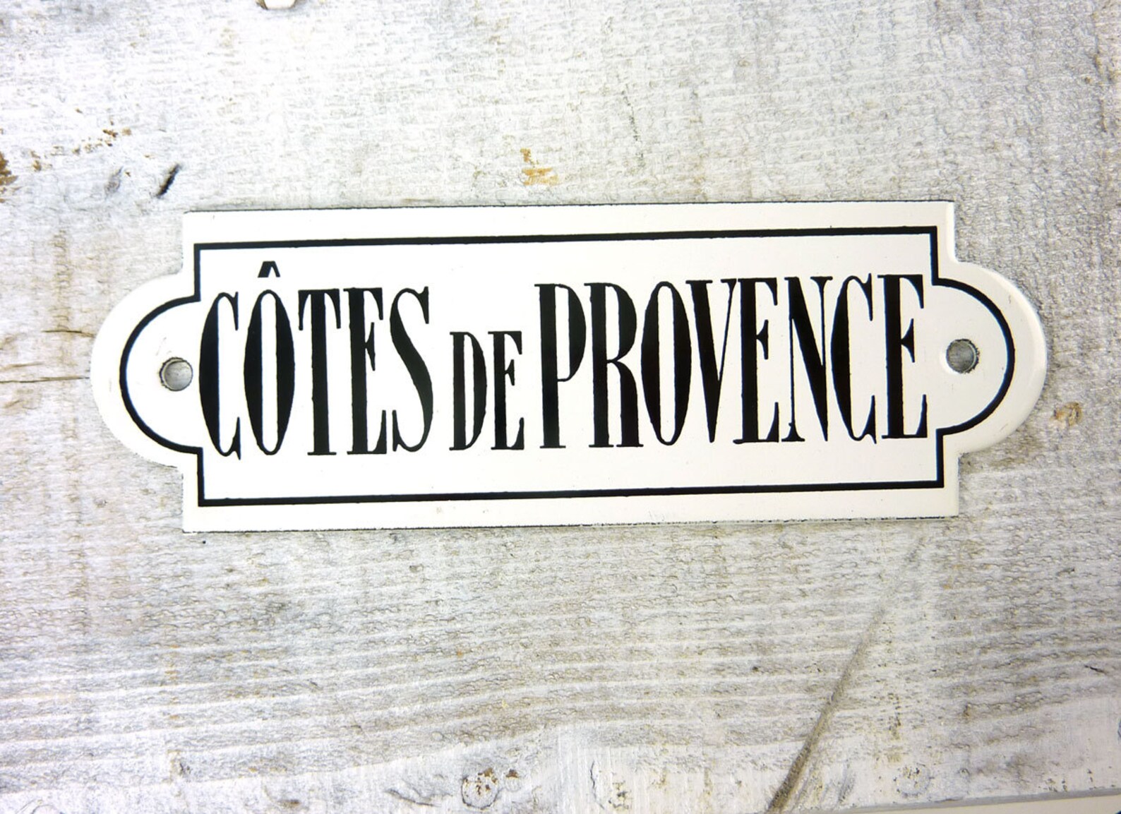 Dmjfc French Cotes De Provence Sign Vintage Black & White Enamel Plaque ...