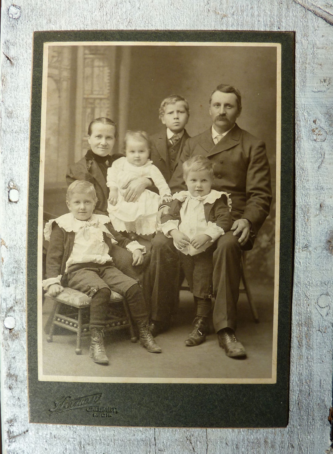 Dpjfc Antique Family Photo Vintage Instant Relatives Children Ruffled ...