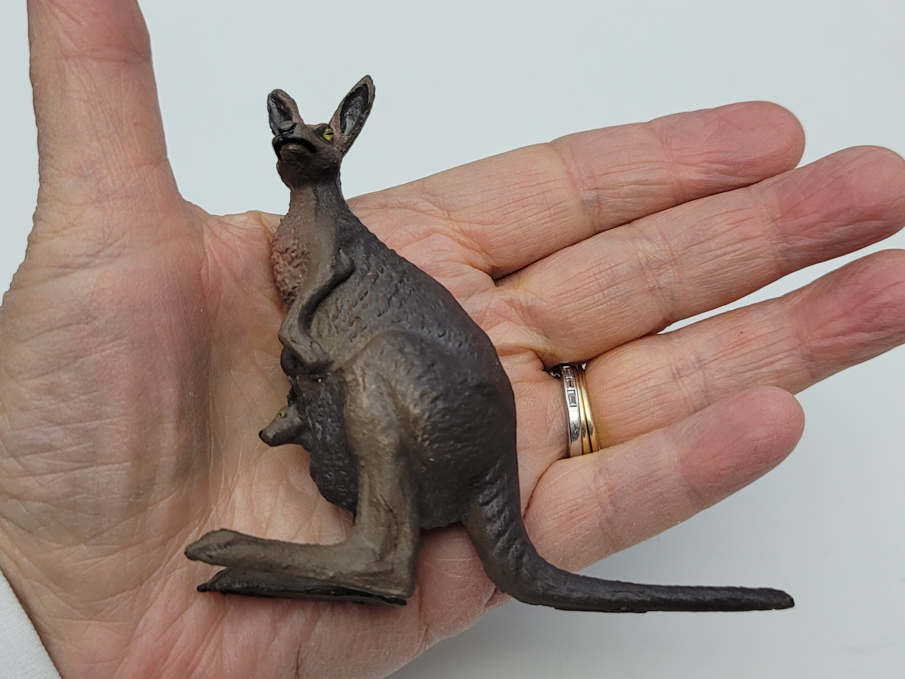 Dnjfc Vintage Kangaroo and Baby Joey Figurine Elastolin Lineol ...