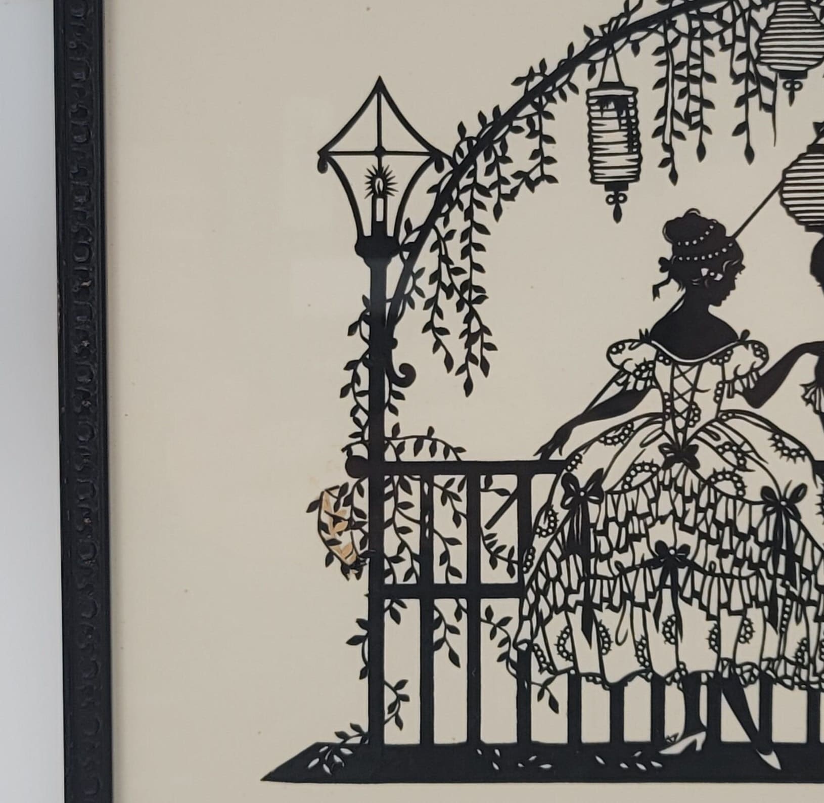 Framed Vintage German Scherenschnitte Paper Cut Out Art Silhouette ...
