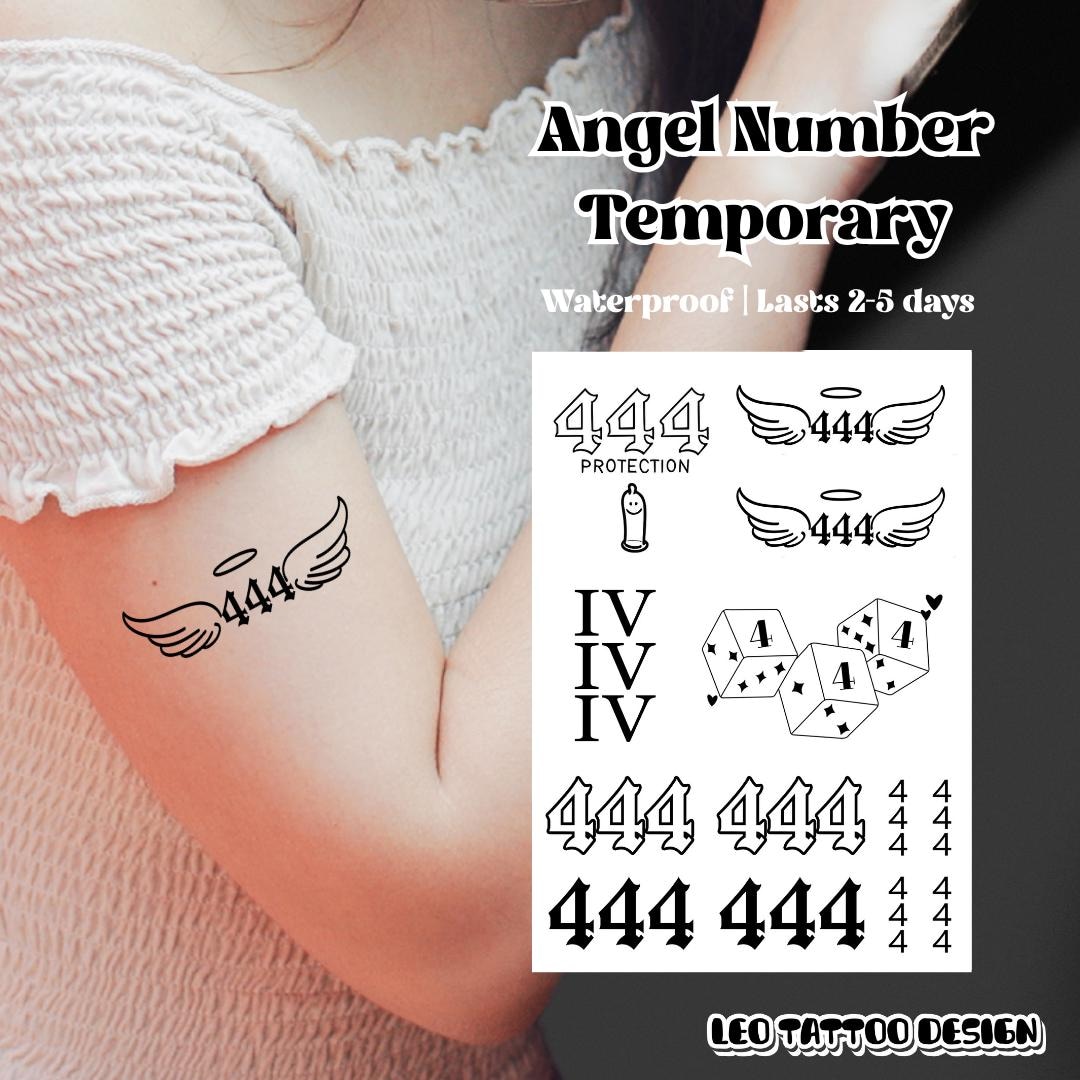 Angel Number 444 Temporary Tattoo Sheet - Etsy