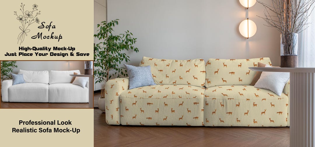 A Sofa Mockup PSD Bundle | 10 Modern Sofa Design Mockups | Editable ...