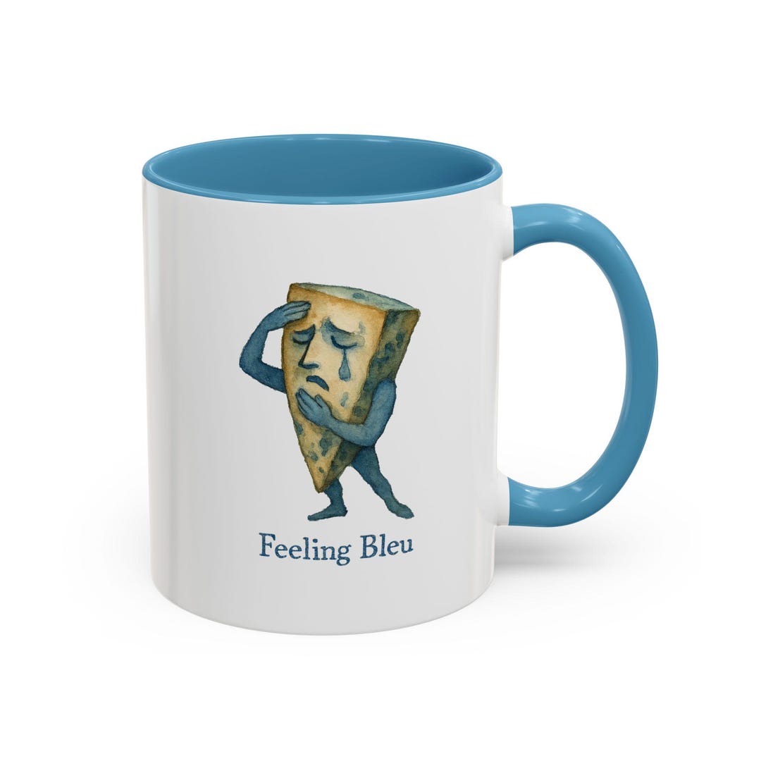 Feeling Bleu Cheese Mug: Whimsical Accent Coffee Cup, Gift for Cheese ...