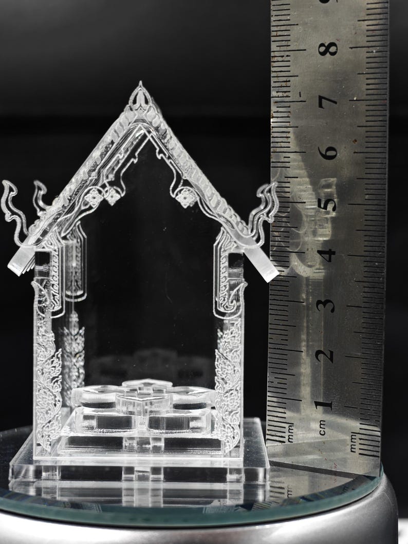 Acrylic Buddha Amulet Display Box , Traditional Thai Pavilion Style ...