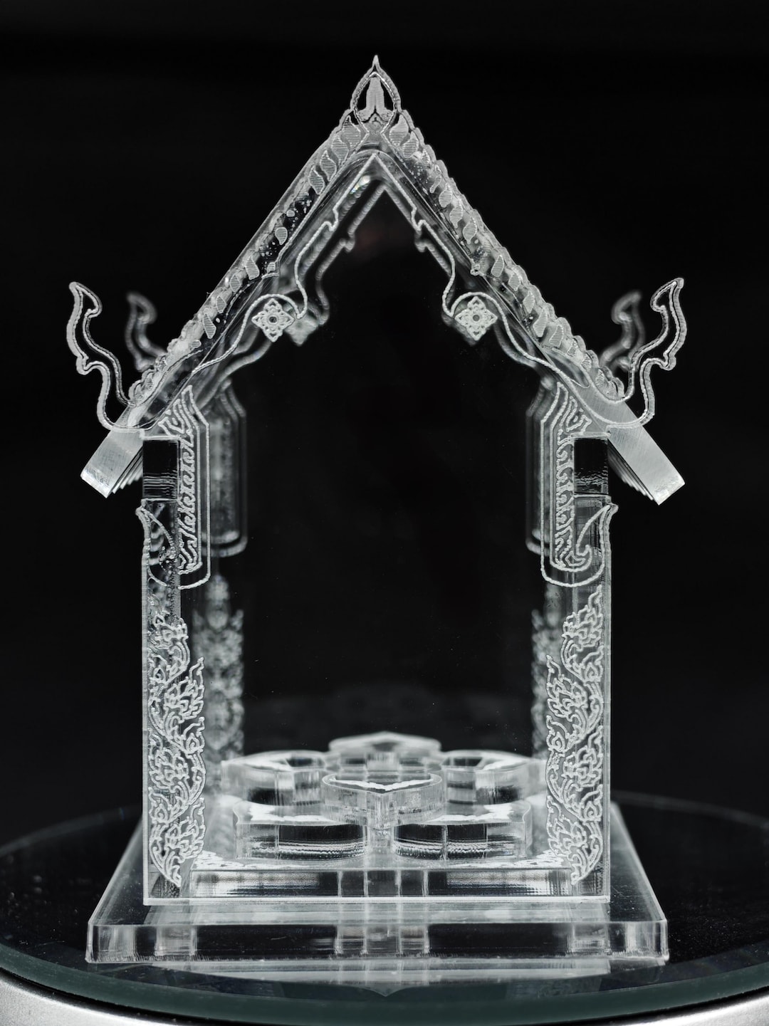 Acrylic Buddha Amulet Display Box , Traditional Thai Pavilion Style ...