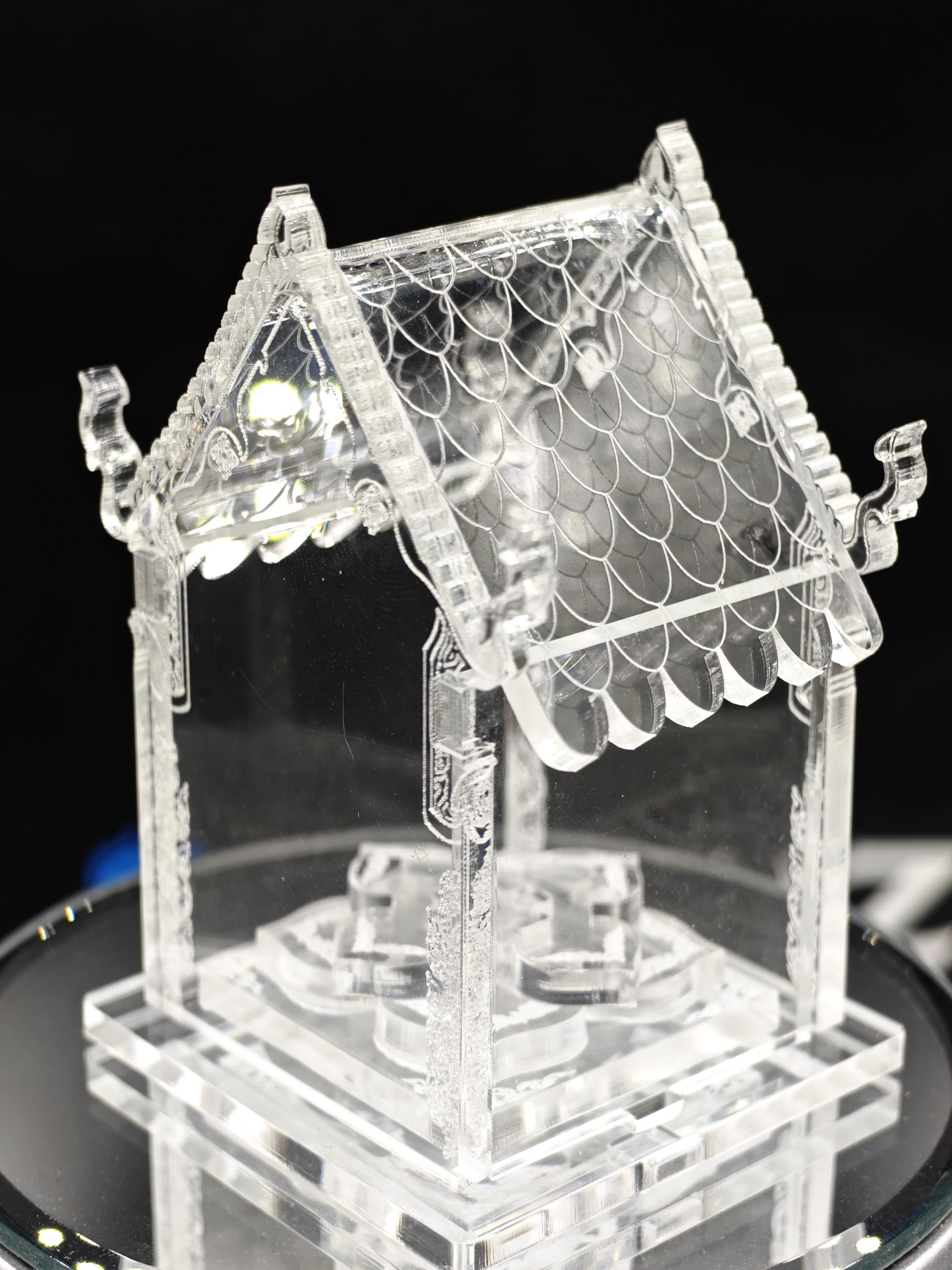 Acrylic Buddha Amulet Display Box , Traditional Thai Pavilion Style ...
