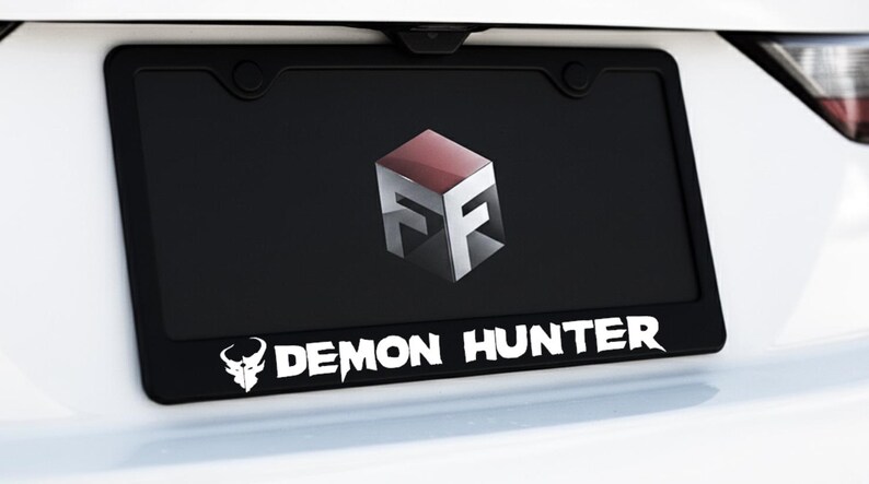 DEMON HUNTER License Plate Frame | Black Stainless Steel Metal | Anime ...