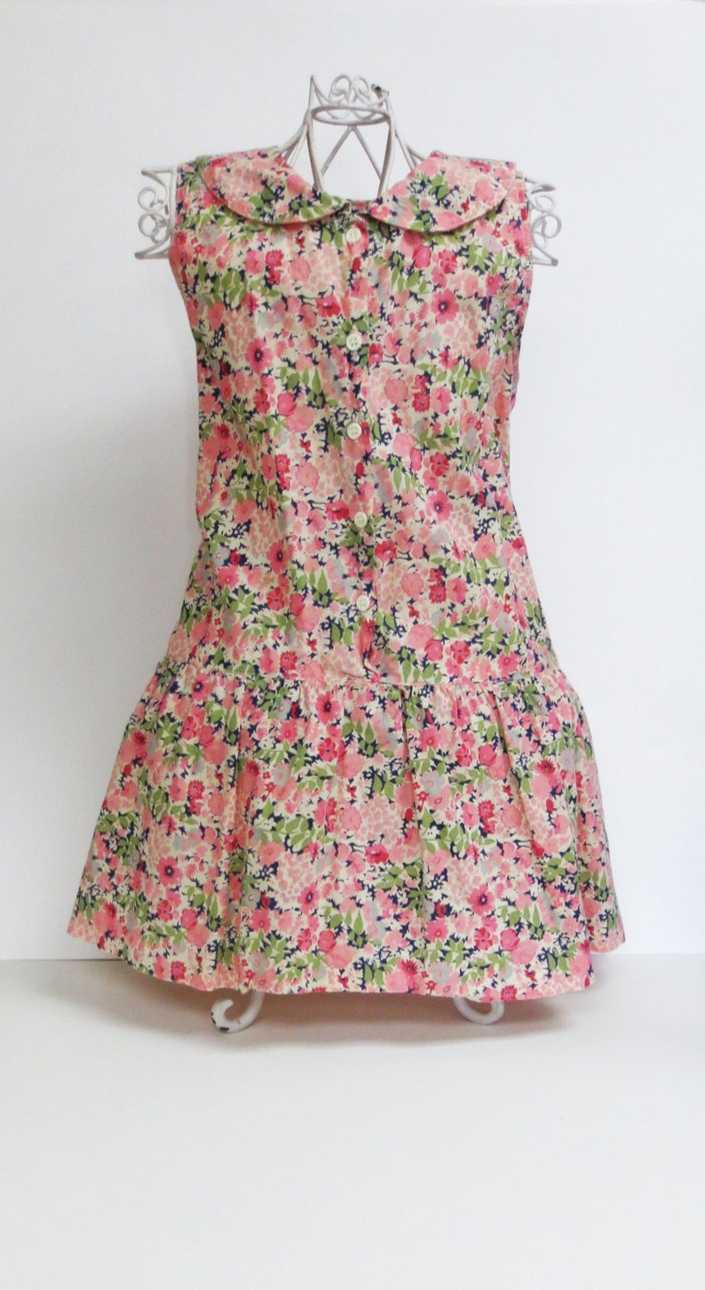 Vintage Floral Pattern Tunic Dress Shirt - Button Down - Roses Pinks ...