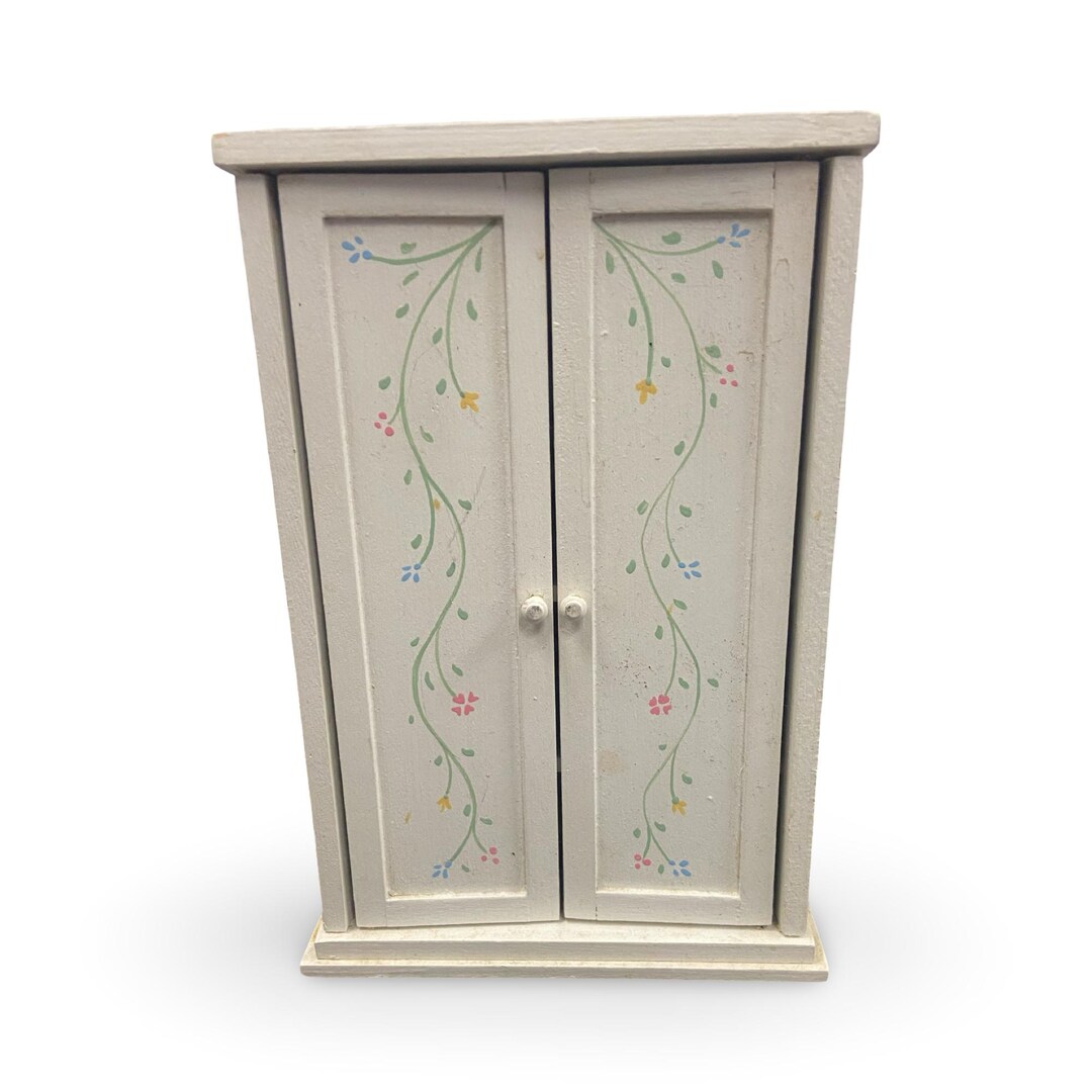 Vintage Dollhouse Miniatures Pitty Pat Bedroom Nursery Wardrobe Dresser ...