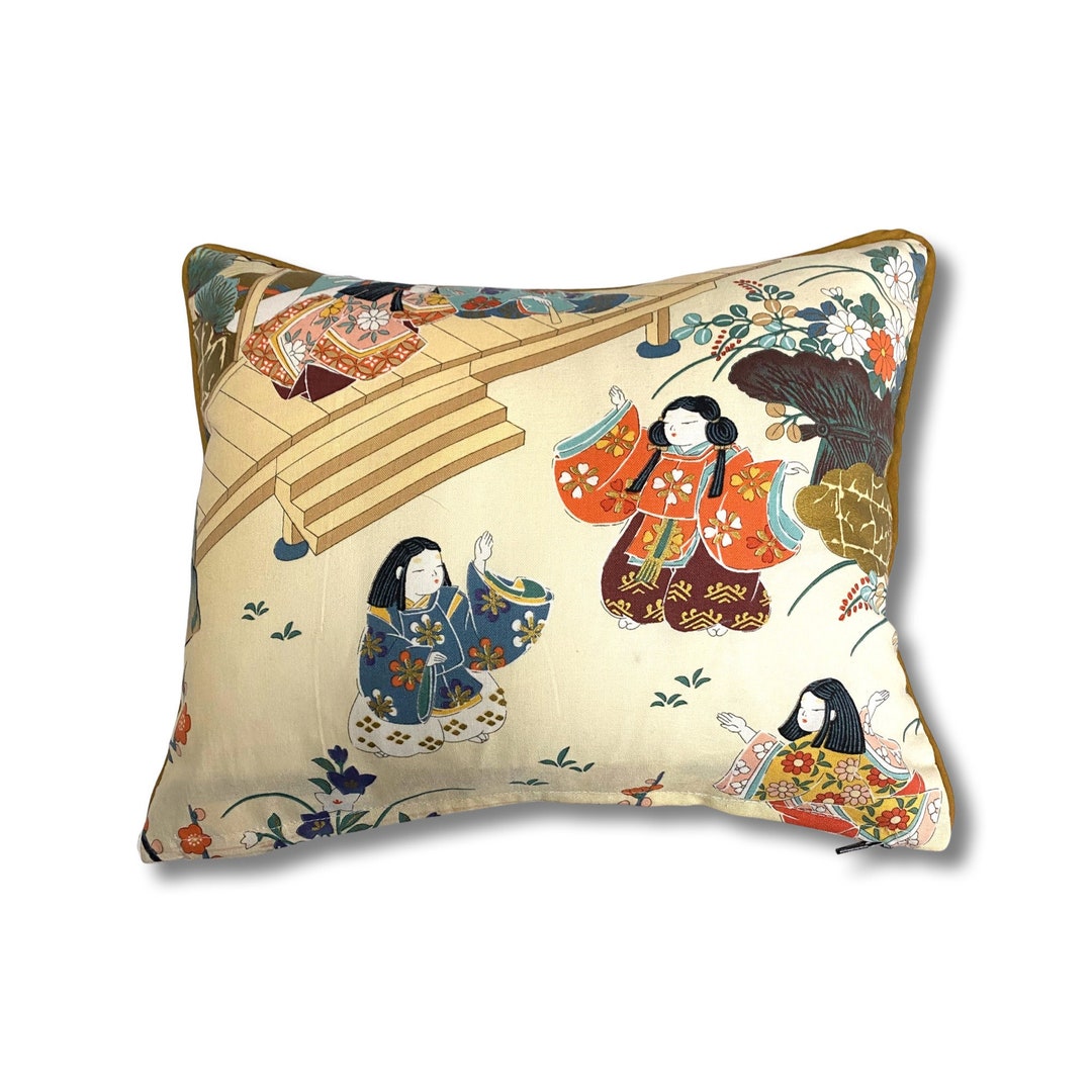 Decorative Japanese Inspired Print Pillow - Etsy
