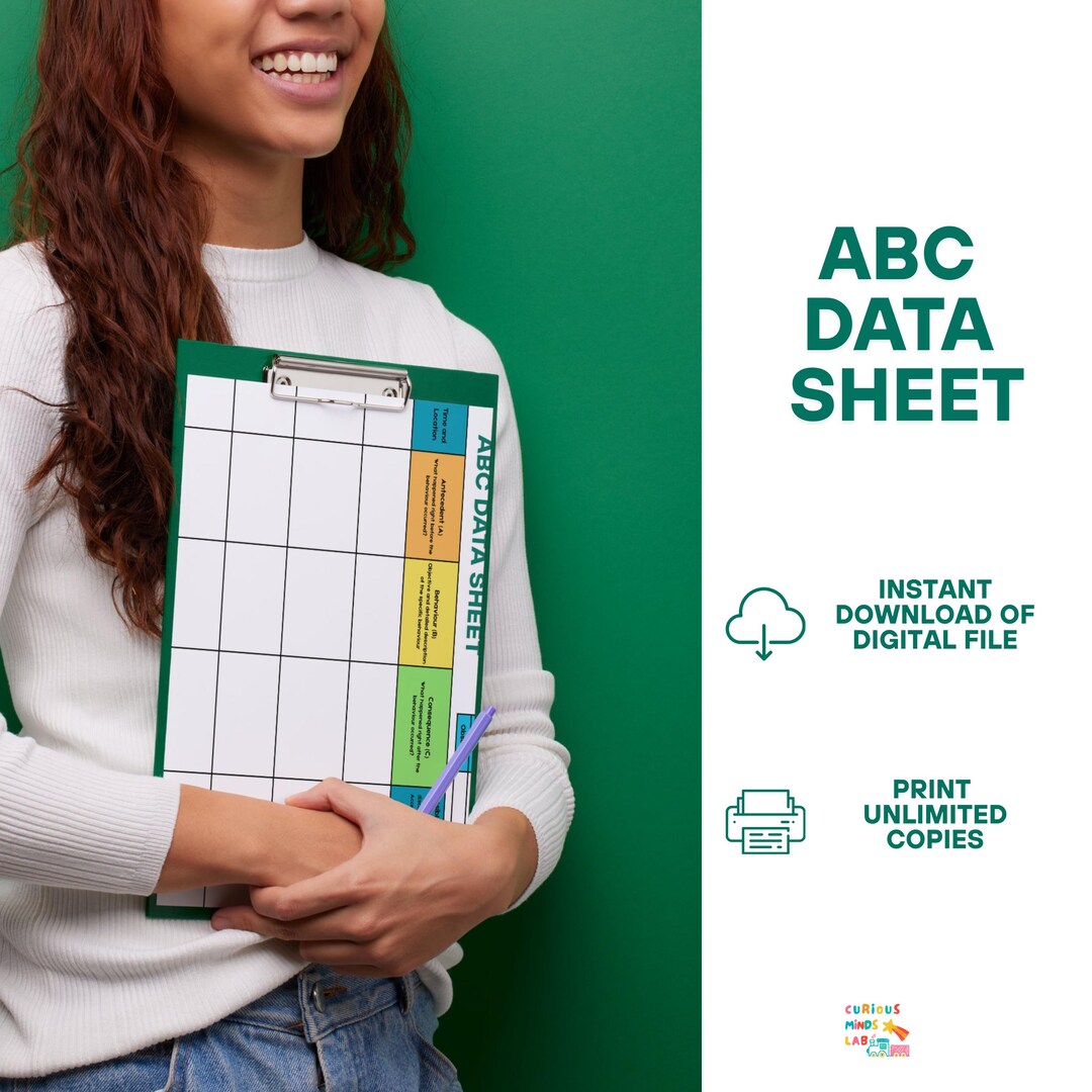 ABC Data Sheet – Printable Behavior Tracking Form for ABA Therapy - Etsy UK