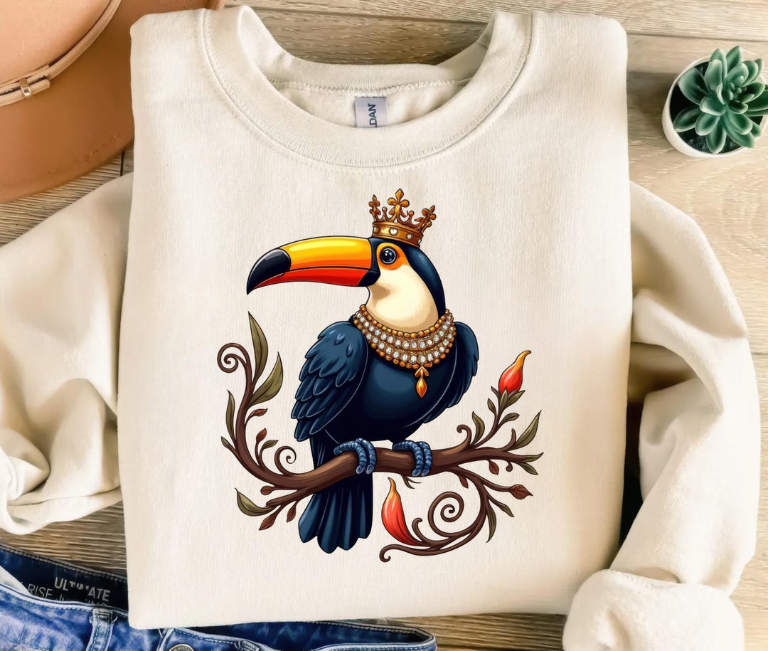 Toucan King PNG, Crowned Bird Digital Download, Tropical Bird Art ...