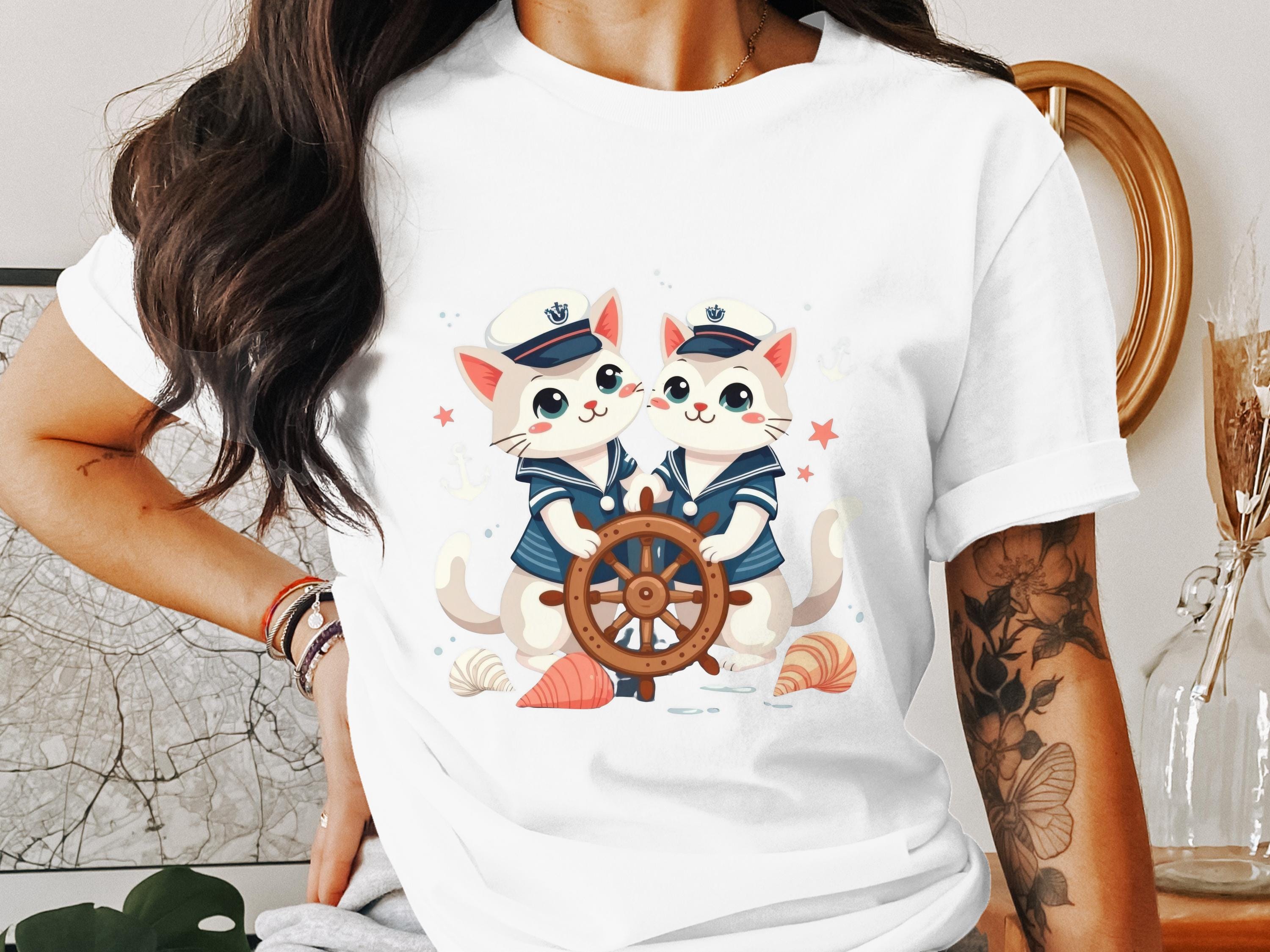 Sailor Cats PNG: Nautical Kitties Digital Art (300 DPI Download - Etsy
