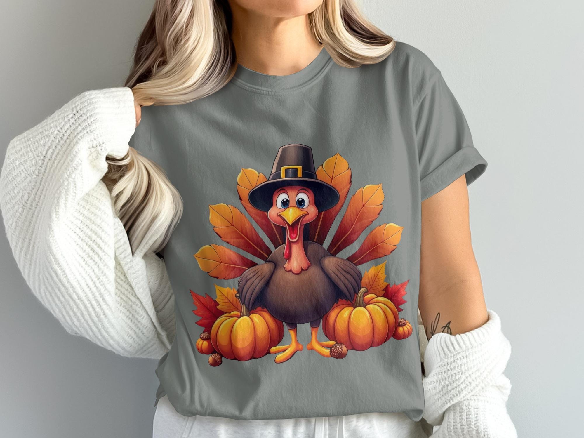 Thanksgiving Turkey PNG: Pilgrim Clipart, Autumn Harvest (digital ...