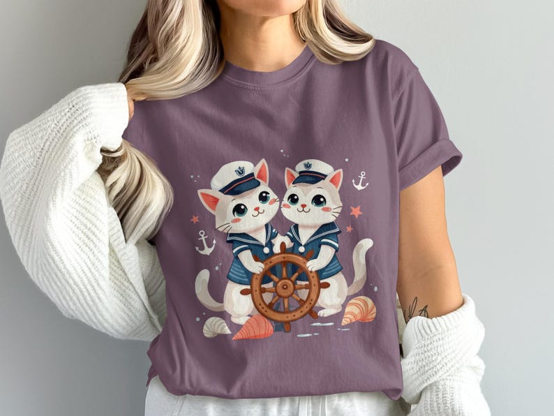 Sailor Cats PNG: Nautical Kitties Digital Art (300 DPI Download - Etsy