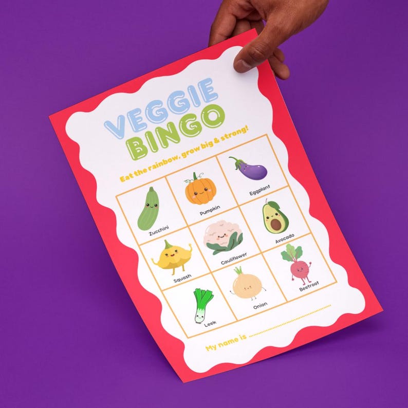 Printable Vegetable Bingo for Kids - Etsy