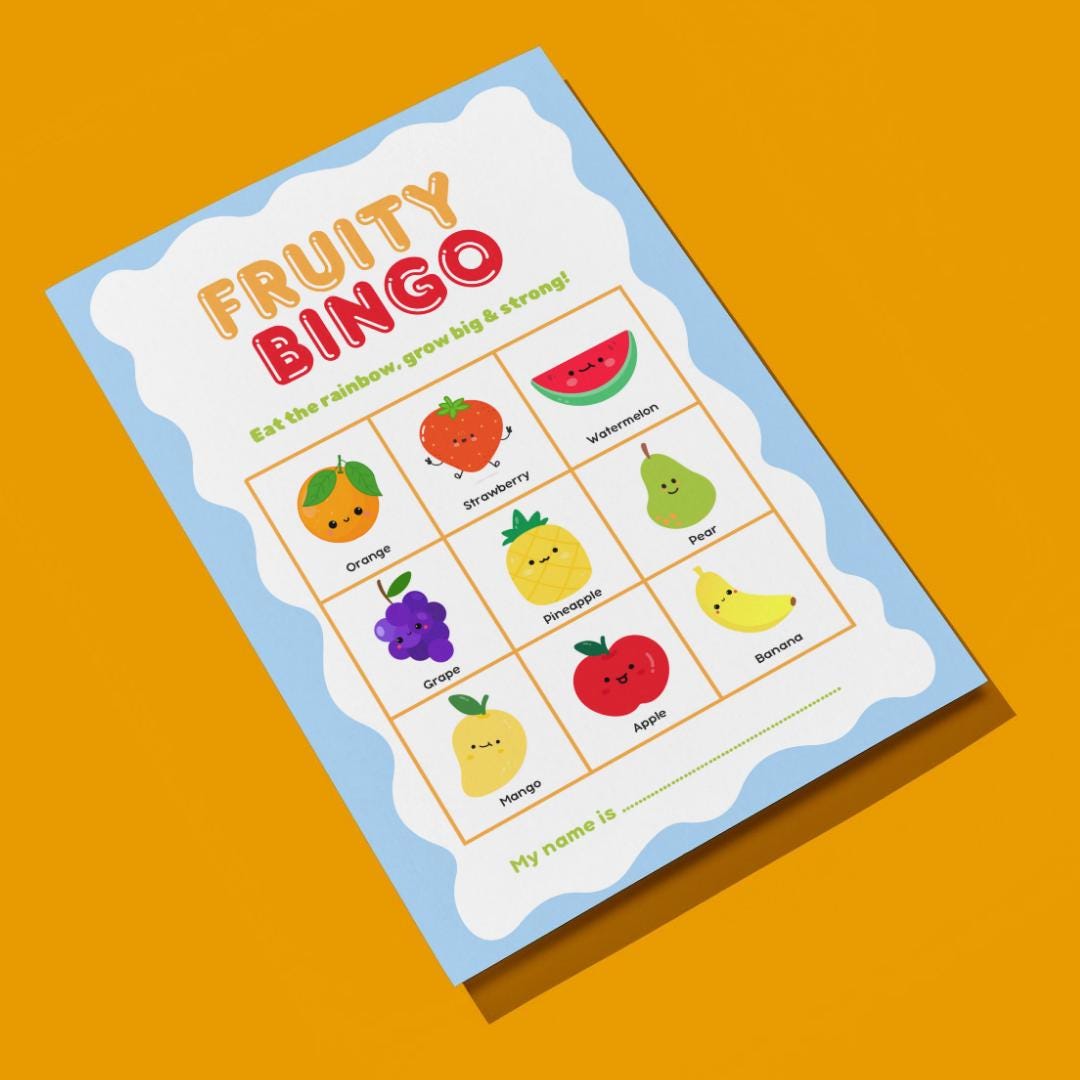 Printable Fruit Bingo for Kids - Etsy