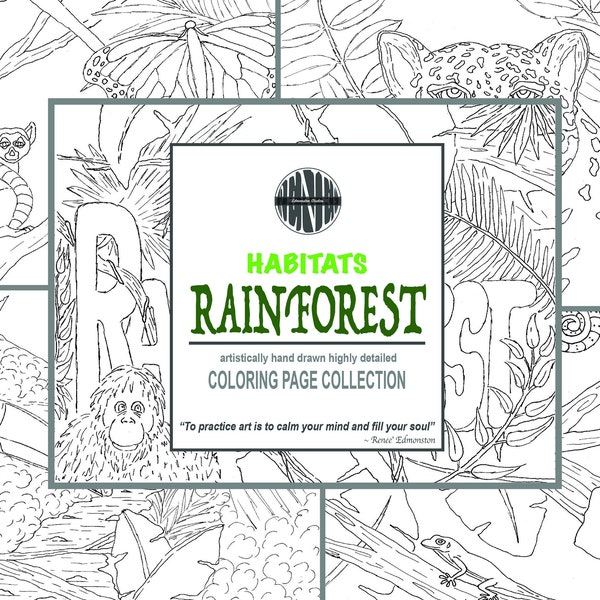 Rainforest Coloring Pages - Etsy