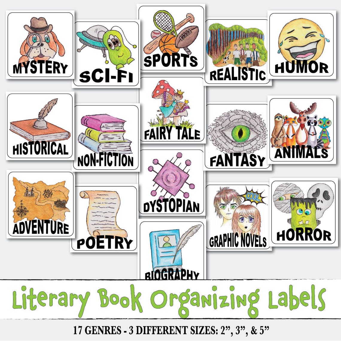 Classroom Library Genre Labels | Book Bin Organizing Signs (digital ...