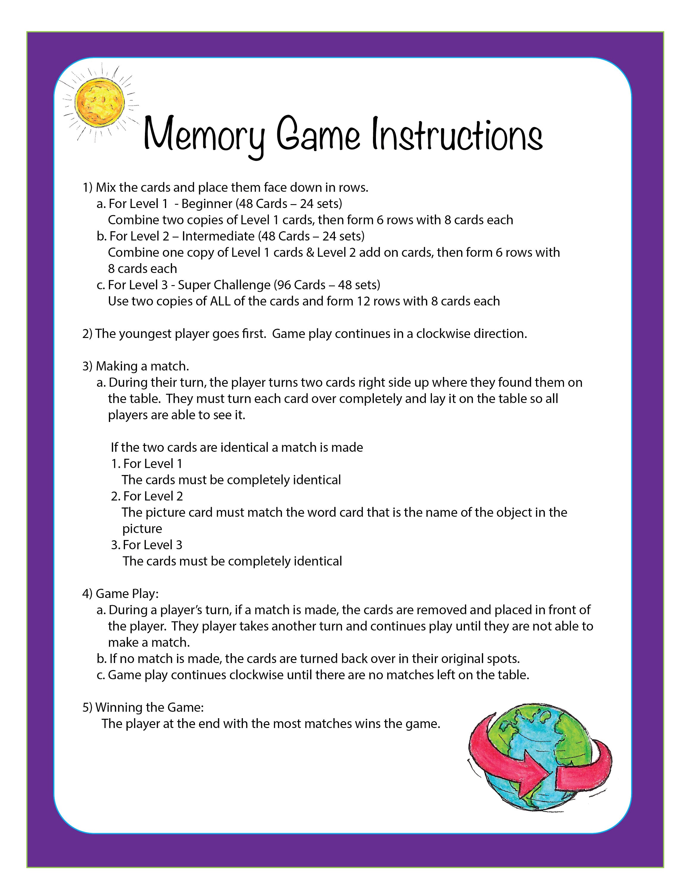 Solar System Memory Matching Card Game Printable Instant - Etsy