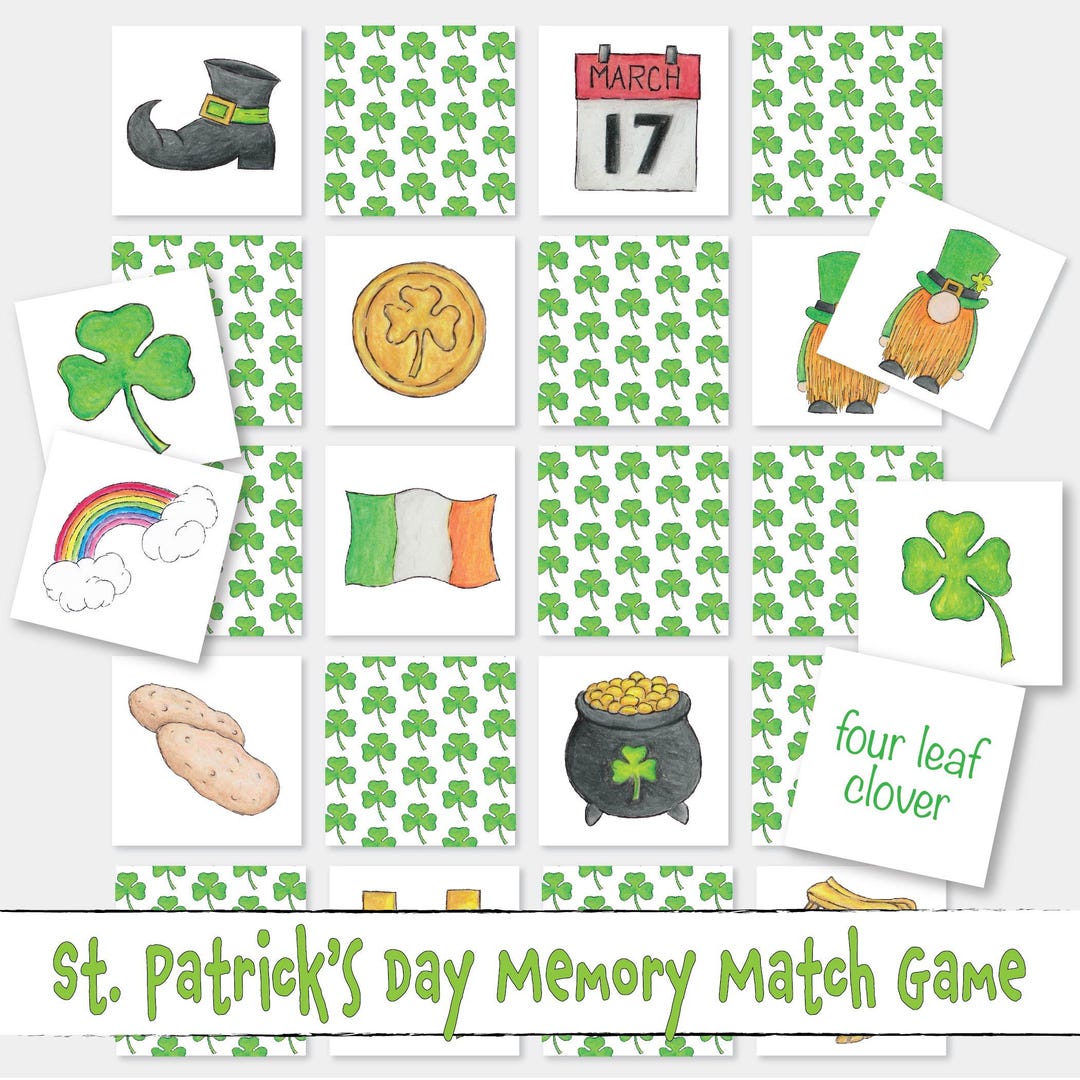 St. Patrick's Day Memory Game, a St. Patty's Day Fun Memory Matching ...