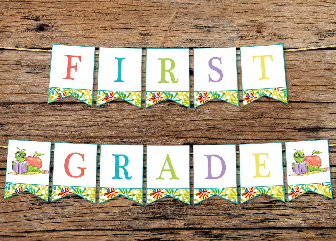 Printable First Grade Banner 1st Grade Bulletin Board Decoration ...