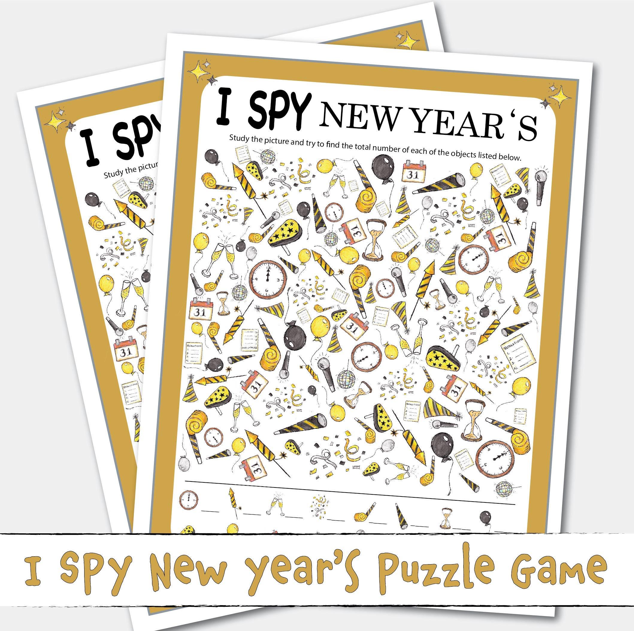 Printable I SPY New Years Look and Find Puzzle Game - Etsy