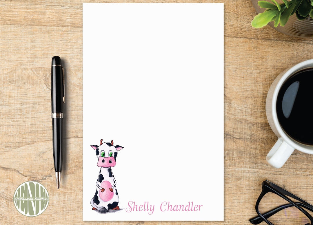 Personalized Cow Notepad, Farm Vibes Notepad, Writing Paper, Journaling ...